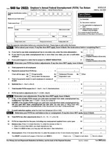 940 Form 2023 Printable, FUTA Tax Return