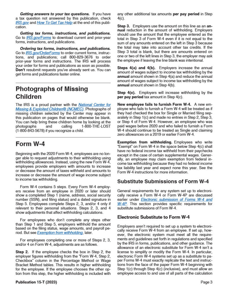 Federal Income Tax Withholding Tables 2023 Weekly, Biweekly, Monthly