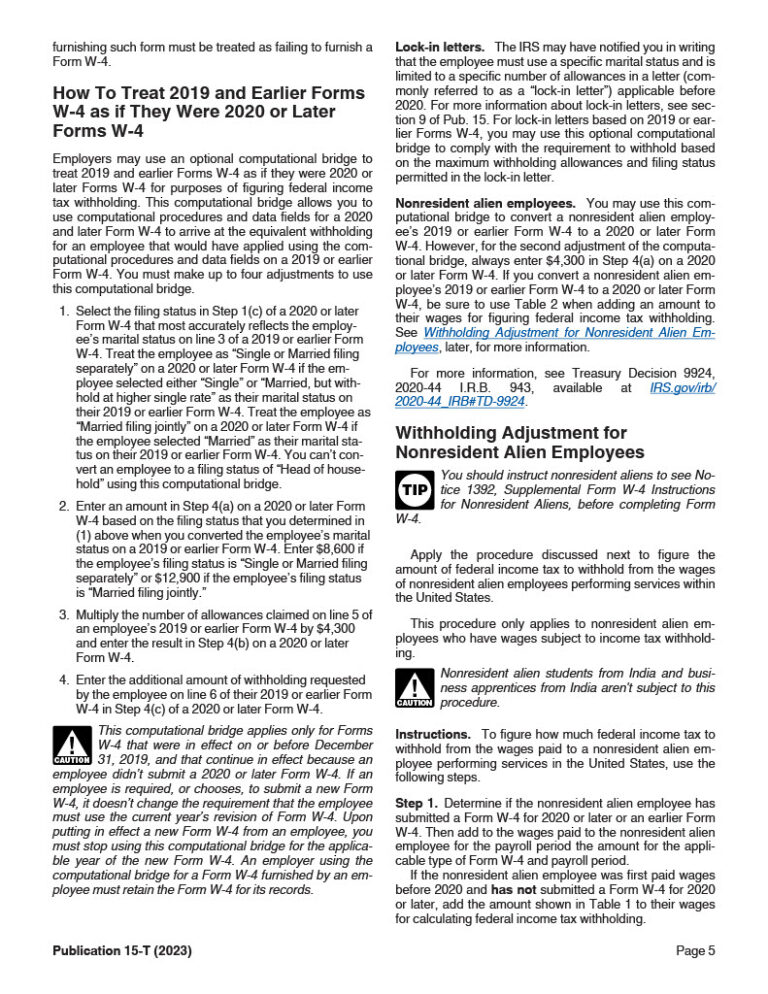 Federal Income Tax Withholding Tables 2023 Weekly, Biweekly, Monthly