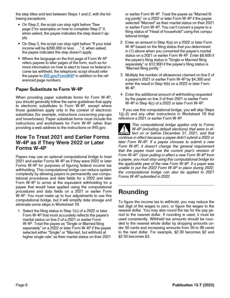Federal Income Tax Withholding Tables 2023 Weekly, Biweekly, Monthly