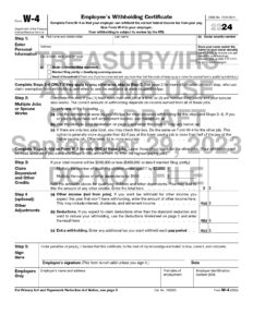 W4 Form 2024, Employee's Withholding Certificate - IRS Forms
