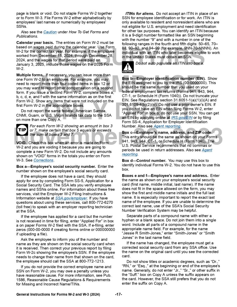 W2 Form 2024, Wage and Tax Statement - IRS Tax Forms 2024