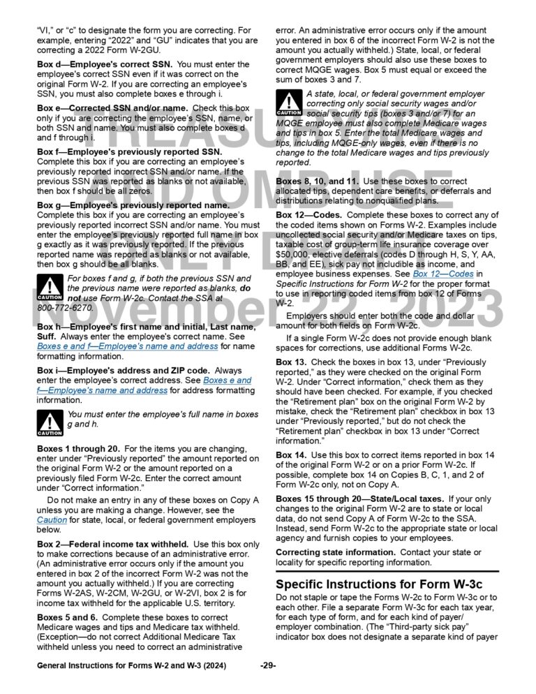 W2 Form 2024, Wage and Tax Statement - IRS Tax Forms 2024