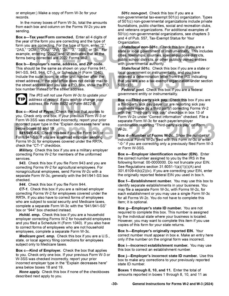 W2 Form 2024, Wage and Tax Statement - IRS Tax Forms 2024