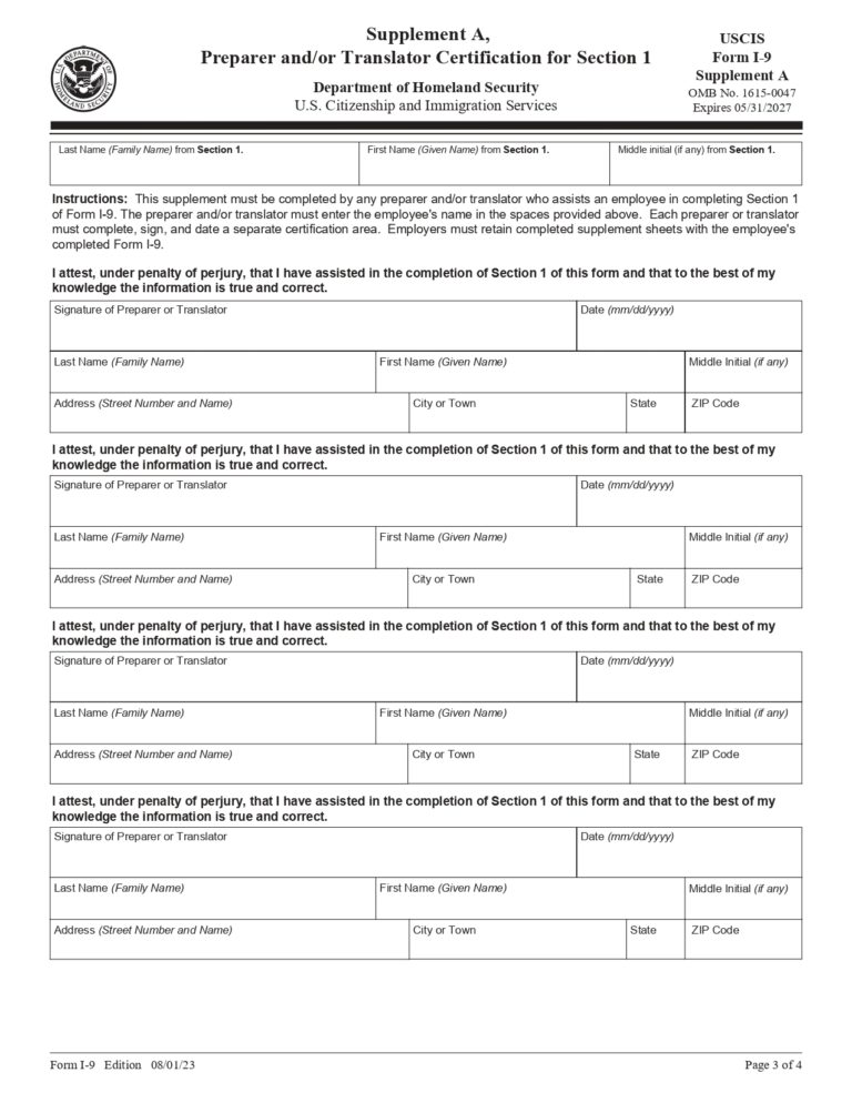 I-9 Form 2025 Printable – Employment Eligibility Verification | IRS Tax ...