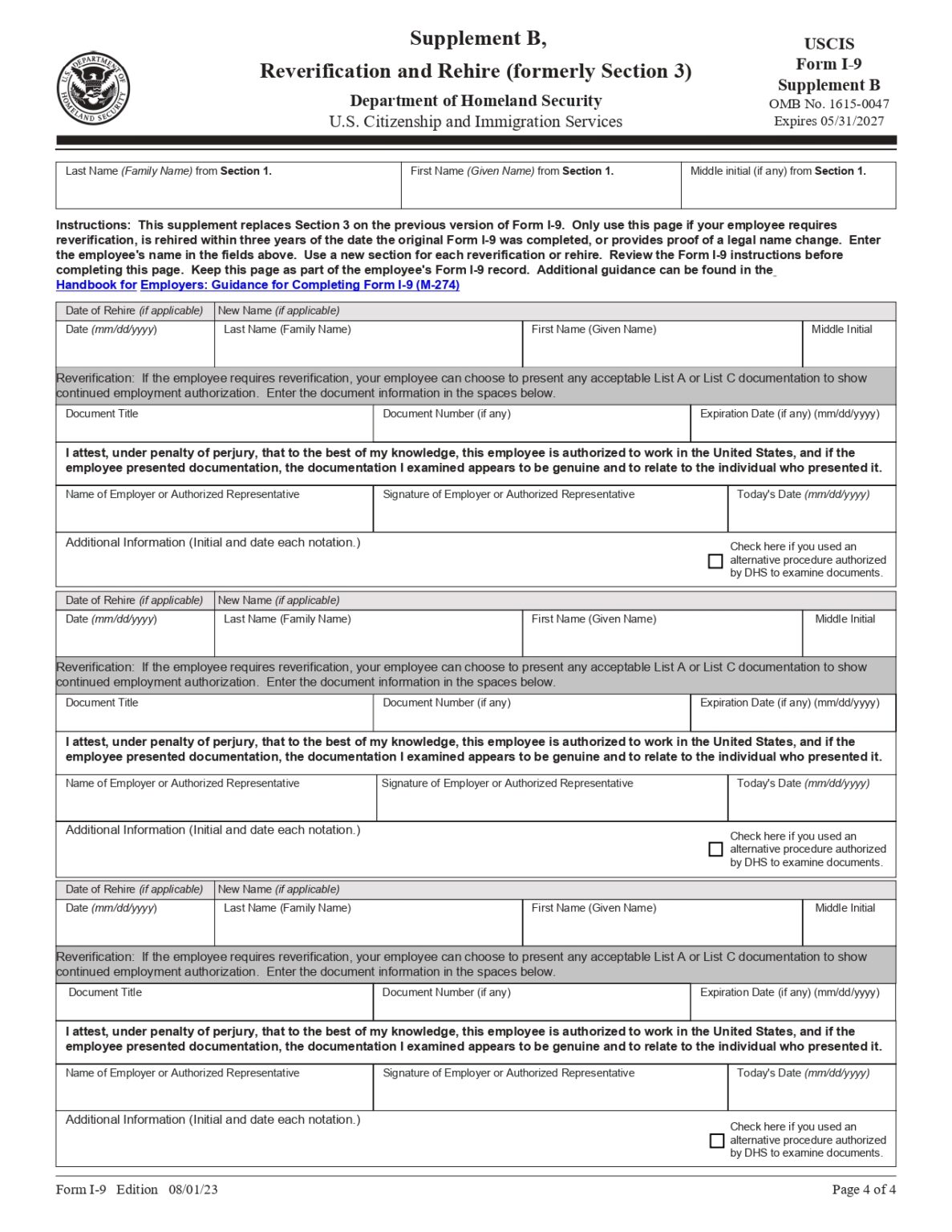 I-9 Form 2025 Printable – Employment Eligibility Verification | IRS Tax ...