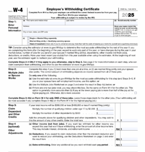 W4 Form 2025 PDF: About Employee’s Withholding Certificate