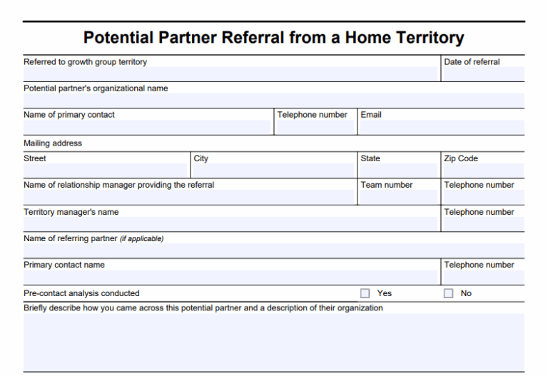 IRS Form 14310-A - Potential Partner Referral