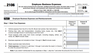 IRS Form 2106 - Employee Business Expenses