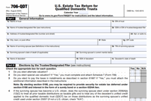 IRS Form 706-QDT - U.S. Estate Tax Return for Qualified