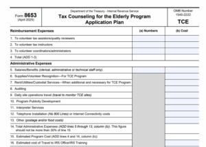 IRS Form 8653 - Tax Counseling for the Elderly Program
