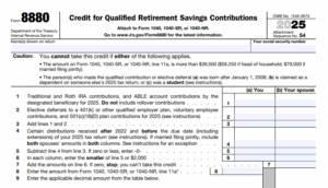 IRS Form 8880 - Credit for Qualified Retirement Savings