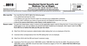 IRS Form 8919 - Uncollected Social Security and Medicare Tax