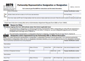 IRS Form 8979 - Partnership Representative Designation