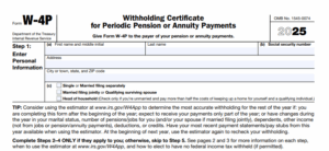 IRS Form W-4P - Withholding Certificate for Periodic Pension or Annuity ...