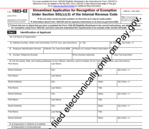 IRS Form 1023-EZ - Streamlined Application for Recognition of Exemption ...