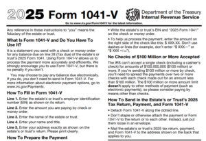 IRS Form 1041-V - Payment Voucher for Estates and Trusts