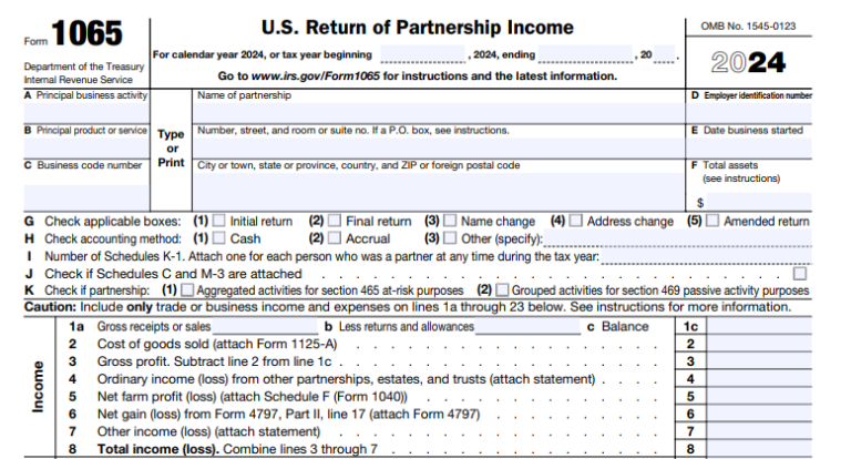 IRS Form 1065 - U.S. Return of Partnership Income