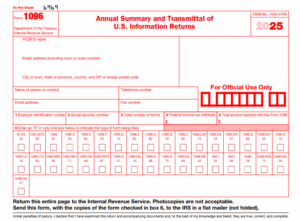 IRS Form 1096 - Annual Summary and Transmittal