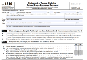 IRS Form 1310 - Statement of Person Claiming Refund Due a Deceased Taxpayer