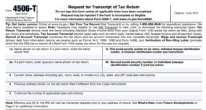IRS Form 4506-T - Request for Transcript of Tax Return