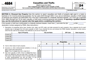 IRS Form 4684 - Casualties and Thefts