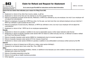 IRS Form 843 - Claim for Refund and Request for Abatement