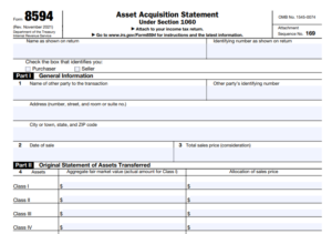 IRS Form 8594 - Asset Acquisition Statement Under Section 1060