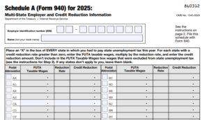 IRS Form 940 (Schedule A) PDF