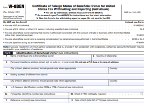 IRS Form W-8BEN - Certificate of Foreign Status of Beneficial Owner for ...